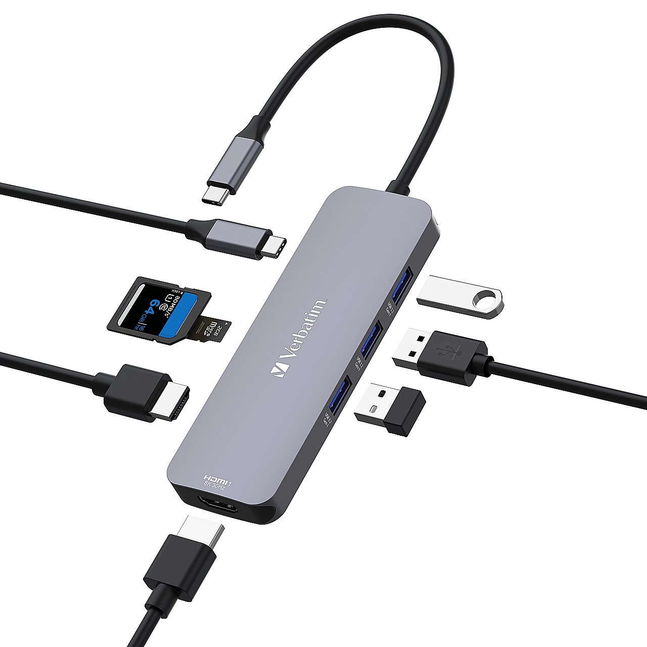 VERBATIM 32151 VERBATIM USB-C TM Pro Multiport Hub 8 Port